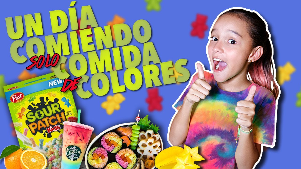 UN DÍA COMIENDO COMIDA DE COLORES - YouTube