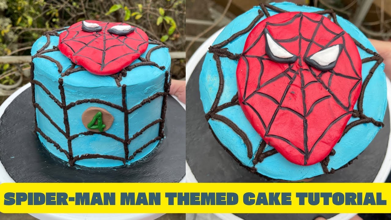 Spider man themed cake full tutorial | the flavourful munch - YouTube