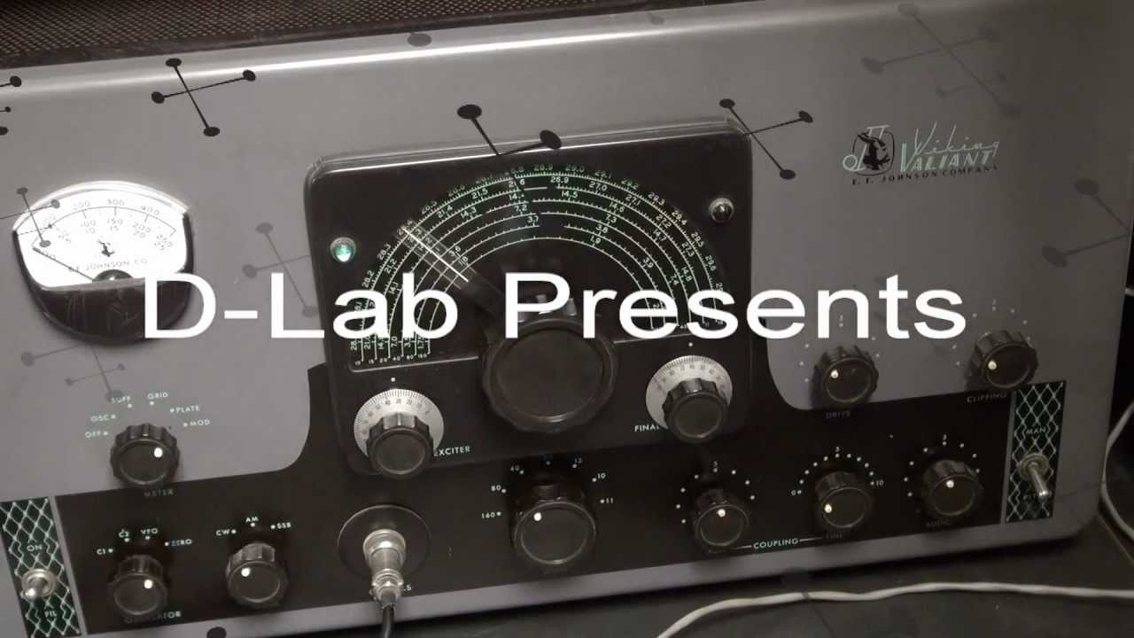 EF Johnson Valiant Tube transmitter CW Morse code mode D-lab Amps - YouTube