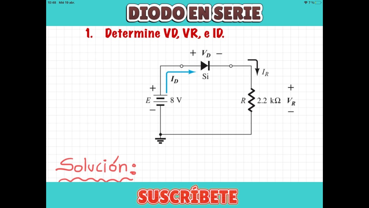 DIODOS: Ejercicio (Diodo en serie VD, VR, ID) - YouTube