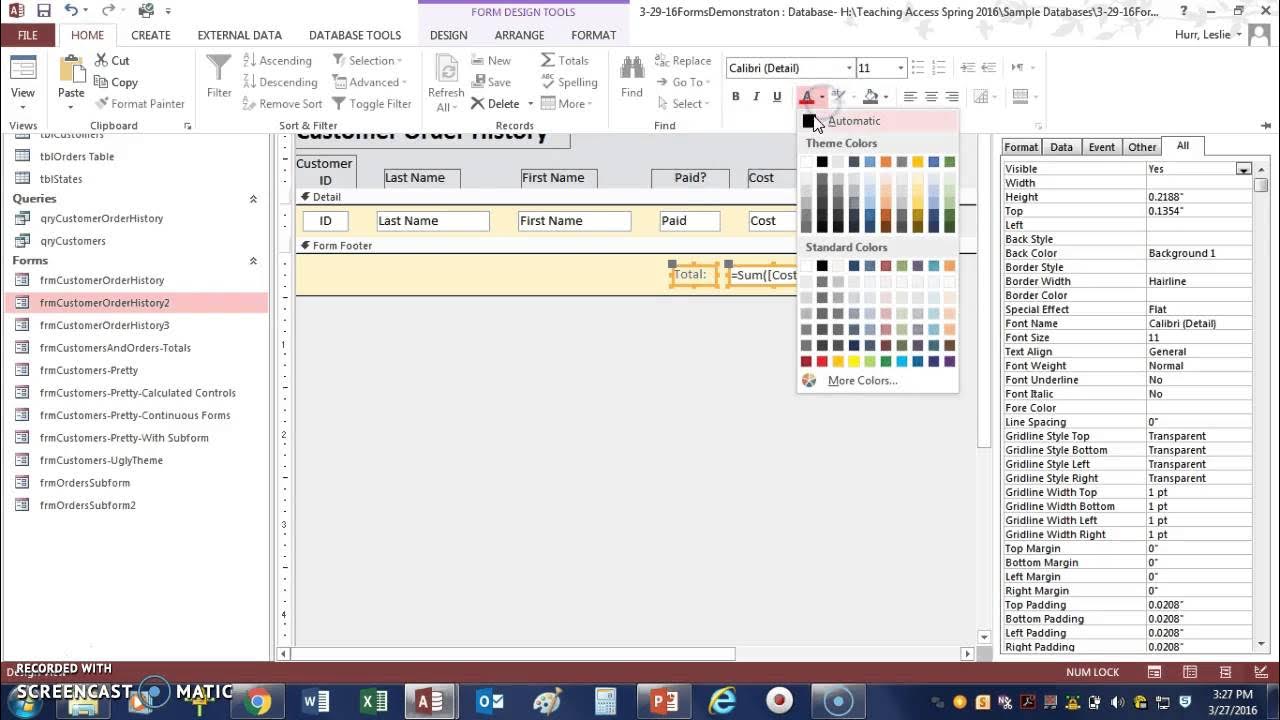 Calculated Controls in Forms and Subforms, Part 1 - YouTube