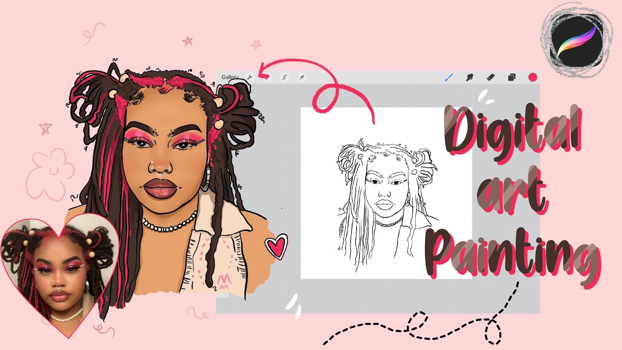 Digital art painting ‎♡‧₊˚ draw with me + chit chat ˳ ༚ | procreate ...