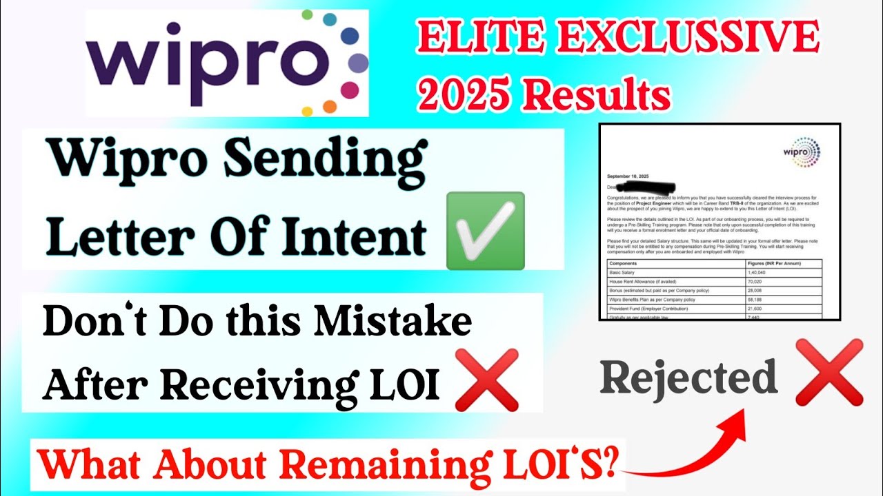 Finally Wipro Sending LETTER OF INTENT 2025 | Wipro Elite Exclussive ...