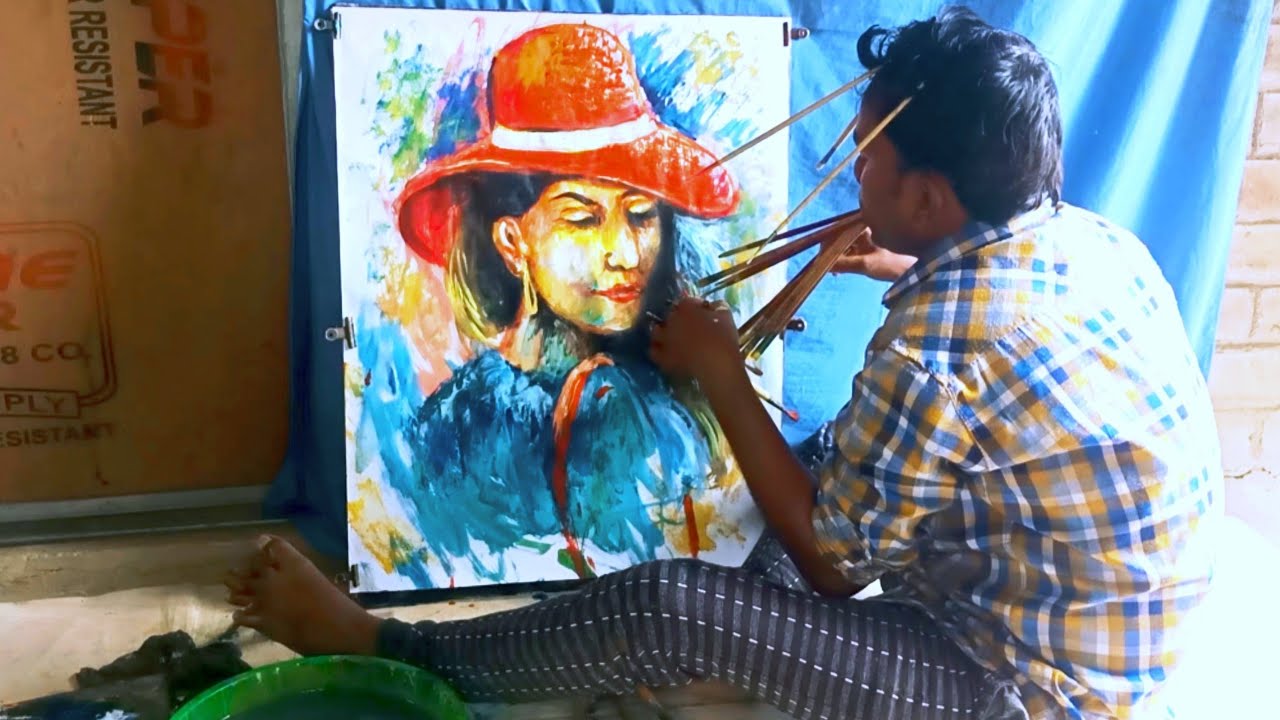 Amazing Girl Drawing | How to Draw a Girl Using 31 colour brushes at a ...