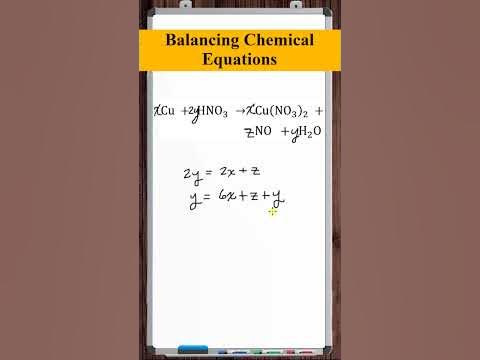 Balancing a Chemical Equation { Cu + HNO3 --- Cu(NO3)2 + NO + H2O } - YouTube