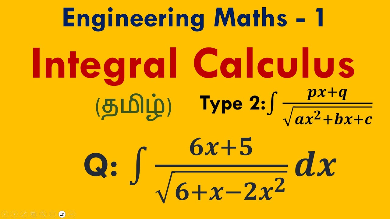(தமிழ்) Integration of Irrational Function Type-#2 | Integral Calculus ...