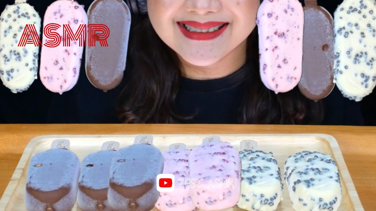 ASMR EATING MAGNUM ICE CREAM DESSERT MUKBANG NO TALKING EATING SOUNDS ...