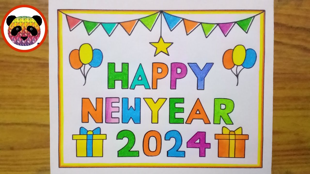 Happy New Year Drawing 2024 / Happy New Year Card Drawing / New Year ...