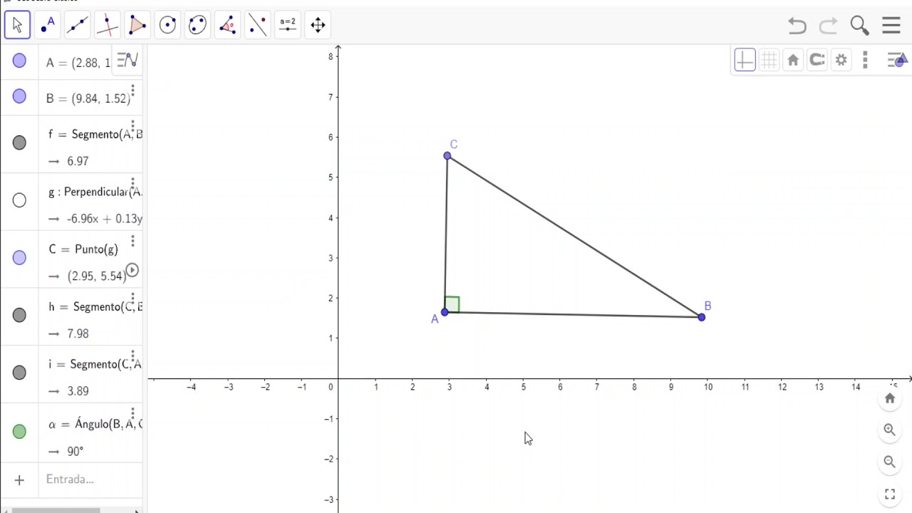 Como hacer un triángulo rectángulo en GeoGebra - Tutorial básico 3 - YouTube