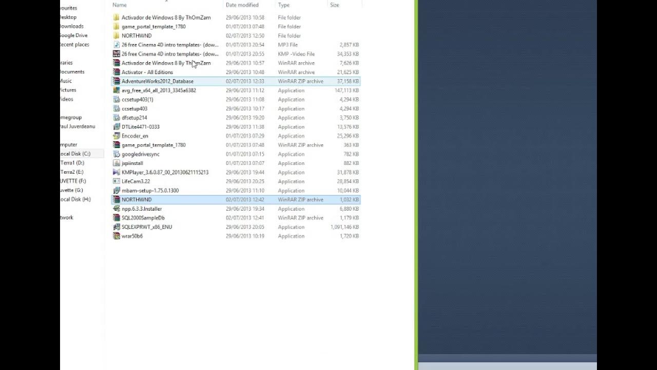 Attach a database Northwind in Sql Server 2012 - YouTube