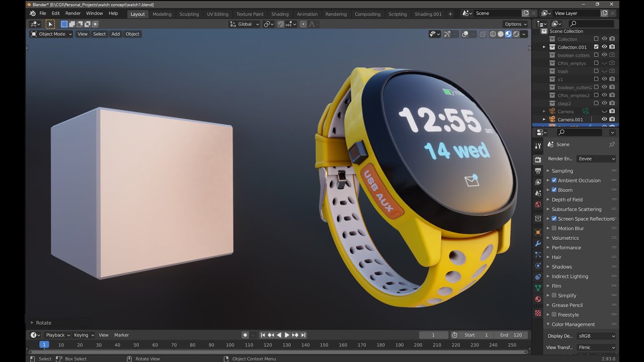 Smartwatch Concept - Blender 2.93 - YouTube