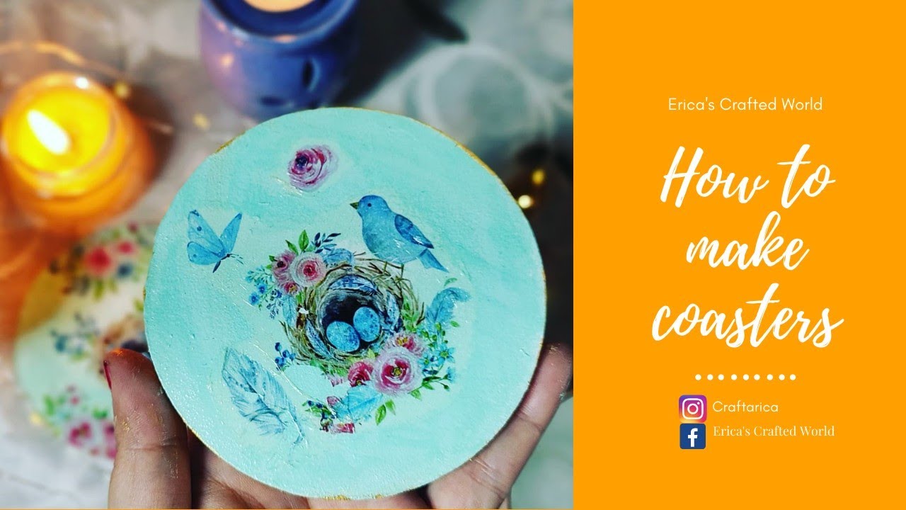 How to make Coasters using Deco Transfer Sheet|| Mdf coasters|| Deco ...