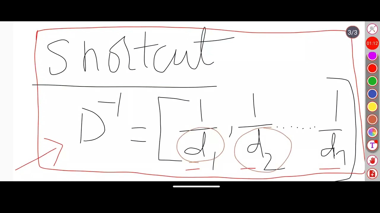 Shortcut Inverse of Diagonal Matrix - YouTube