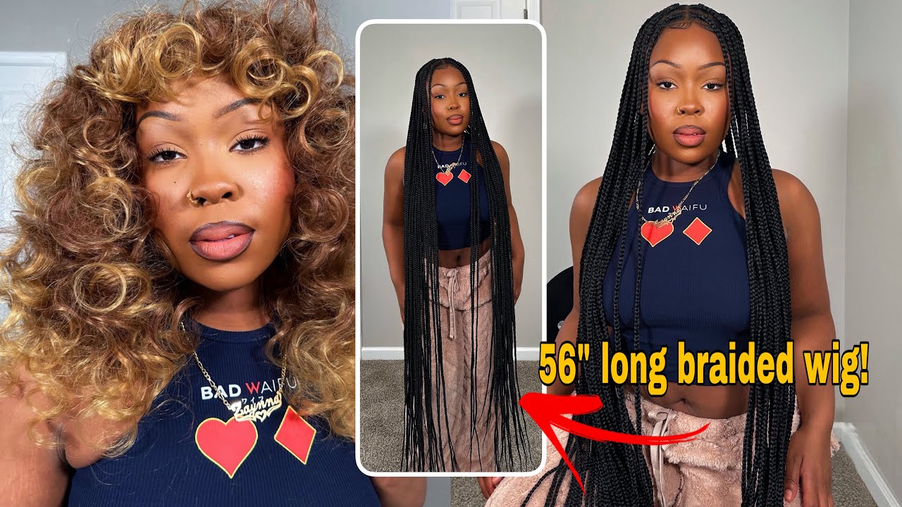 56 inch Full Lace Braided Wig! SHEIN Synthetic Wig Haul | - YouTube