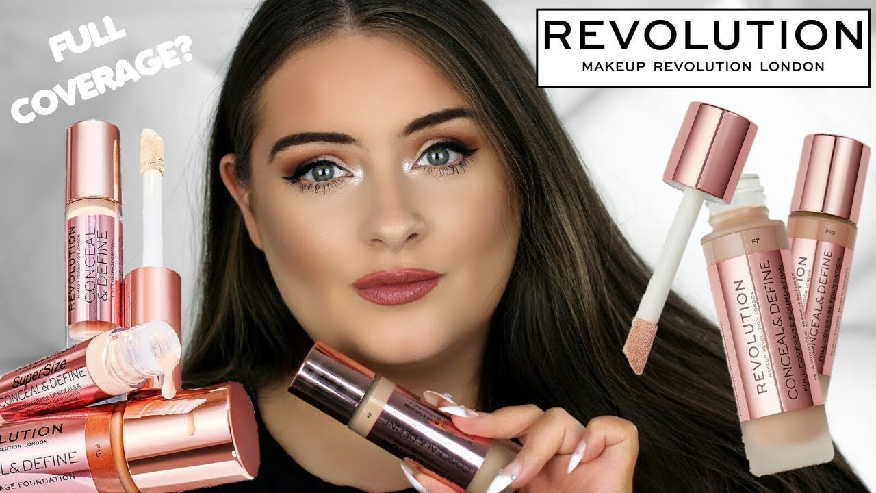 NEW REVOLUTION CONCEAL & DEFINE FOUNDATION! REVIEW + SWATCHES - YouTube