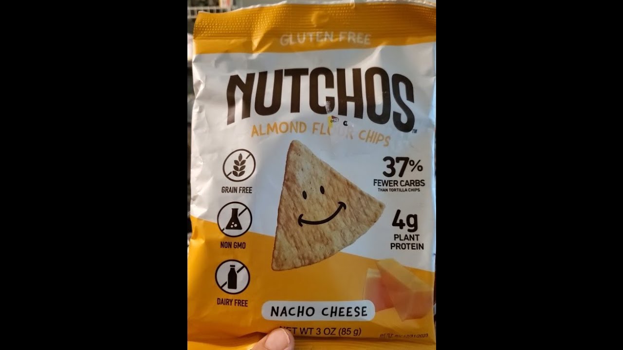 Nutchos Gluten-Free Nacho Cheese Almond Flour Chips Review - YouTube