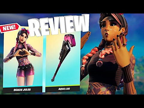 *NEW* BEACH JULES SKIN + AQUA LUG PICKAXE GAMEPLAY & REVIEW IN FORTNITE ...