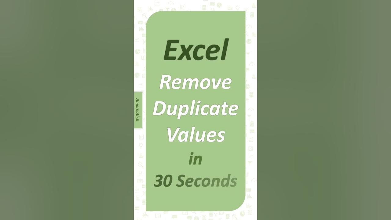 Excel Trick - Remove Duplicate Values in 30 Seconds #microsoftexcel #excel #tricks - YouTube