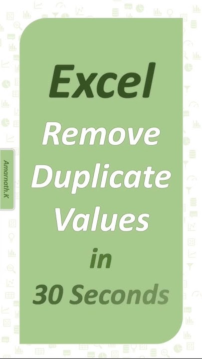 Excel Trick - Remove Duplicate Values in 30 Seconds #microsoftexcel #excel #tricks - YouTube