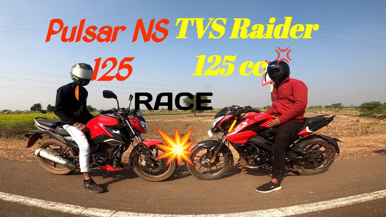 😋Pulsar NS 125 vs TVS Raider drag race🥳|| Long race Till top Speed ...