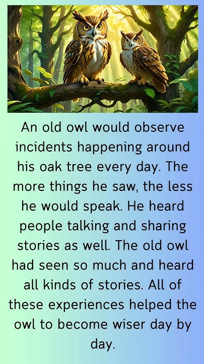 Learning through story I A Wise Old Owl I English Level A1 #english # ...