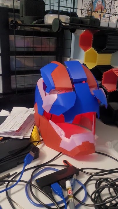 3d printed Iron Man Helmet MK5 software upgrade #3dprinting #arduino #ironman #marvel #avengers ...