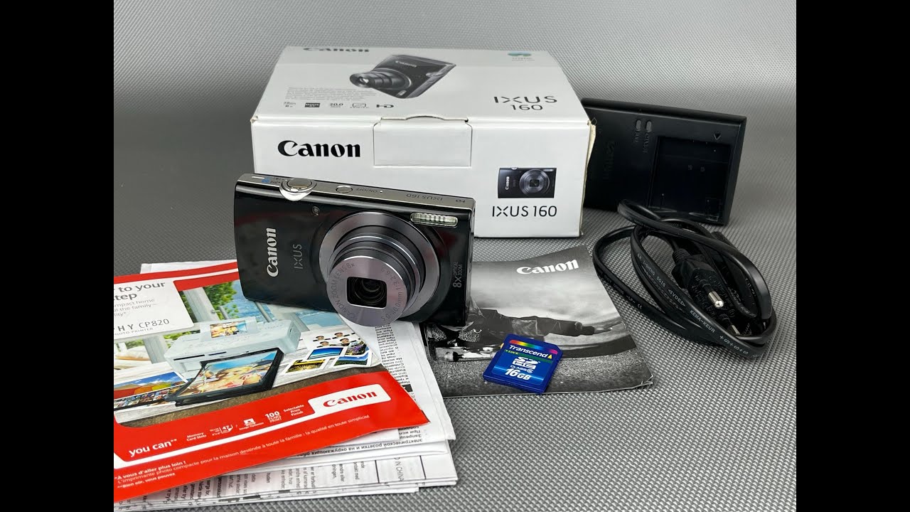 Canon IXUS 160 Black Digital Camera 20.0 MP 8x Zoom - YouTube