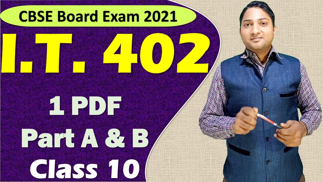 Class 10 IT 402 | CBSE Board Exam Important Question Answer PDF ...
