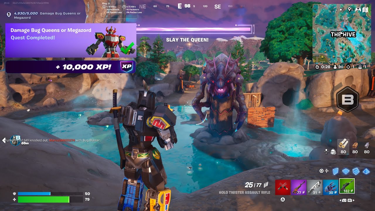 Fortnite - Damage Bug Queens Or Megazord (Megazord Quests) - YouTube