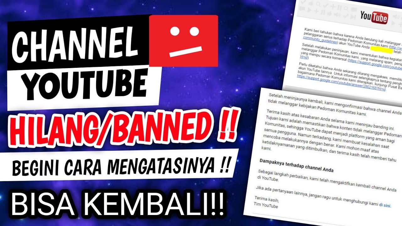 Cara Mengembalikan Channel Youtube yang di Banned/Suspend ! - YouTube