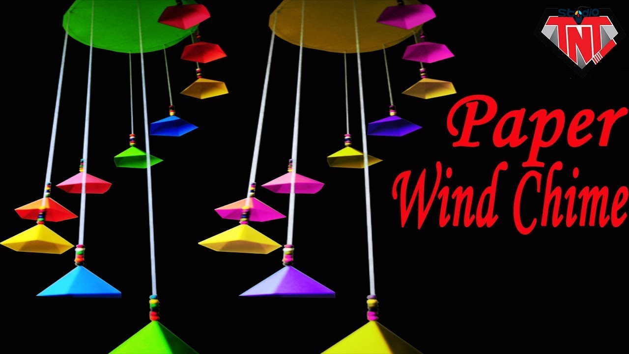 Best Paper Wind Chimes || How To Make A Wind Chime Using Color Paper ...