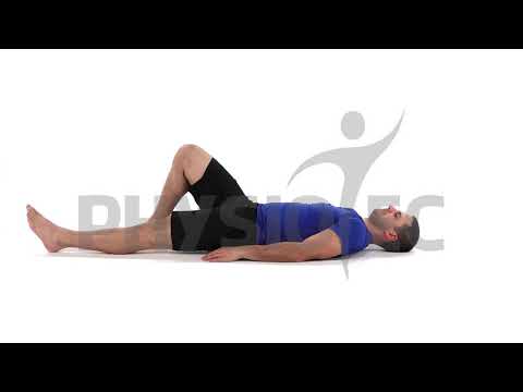 Crook lying, transversus abdomini activation with leg slide - YouTube