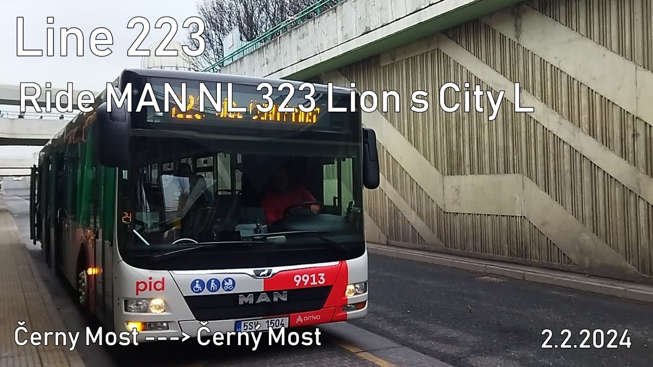 Line 223 Ride MAN NL 323 Lion City L to Černý Most - YouTube