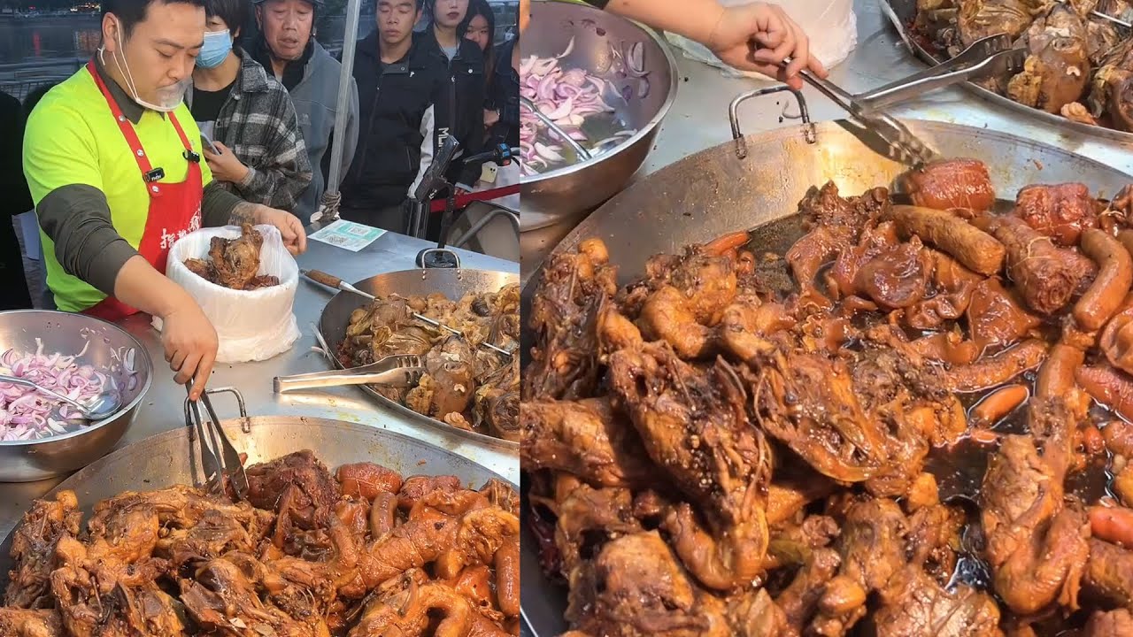 Super delicious Chinese street food - Secret Braised Rabbit, he earns ...
