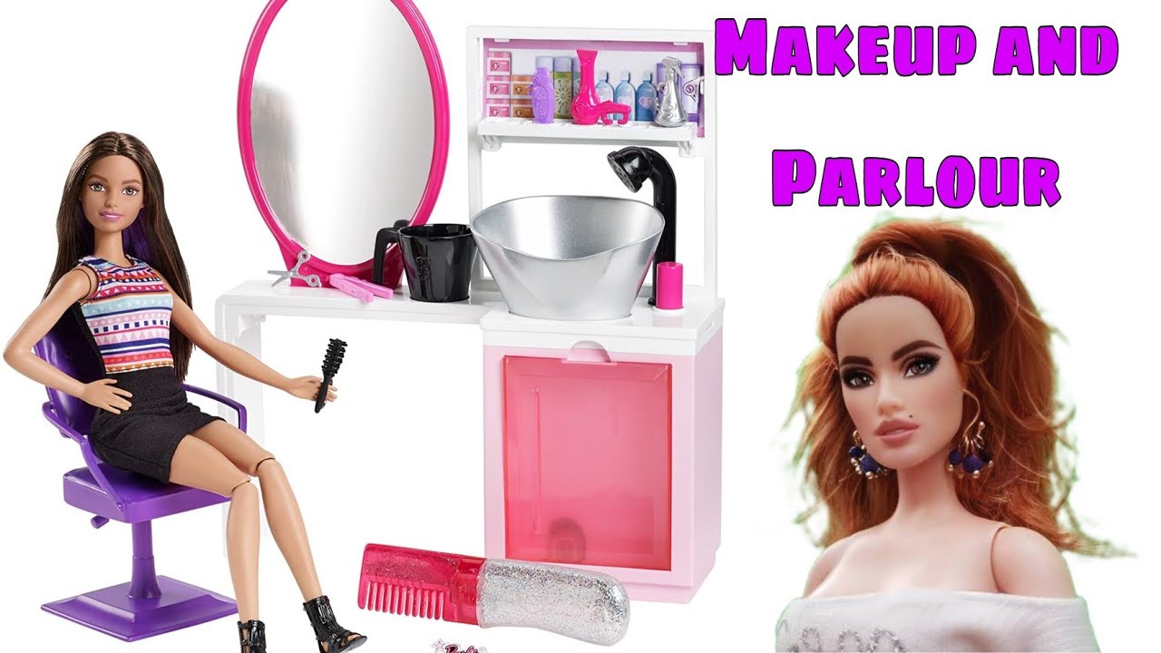 Barbie Girl Beauty Salon! How to care and style doll hair! Play Toys ...