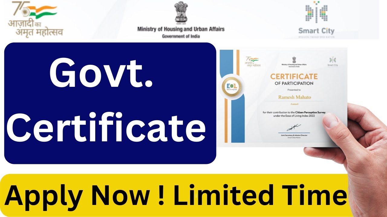 Govt. Certificate | Govt Certificate Download | Free Certificate - YouTube