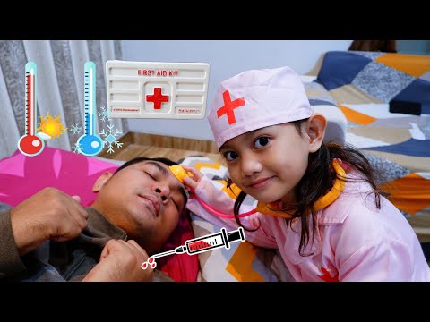 PAPA SAKIT PANAS ! Karena Kehujanan Parodi Main dokter dokteran | Salsa and family