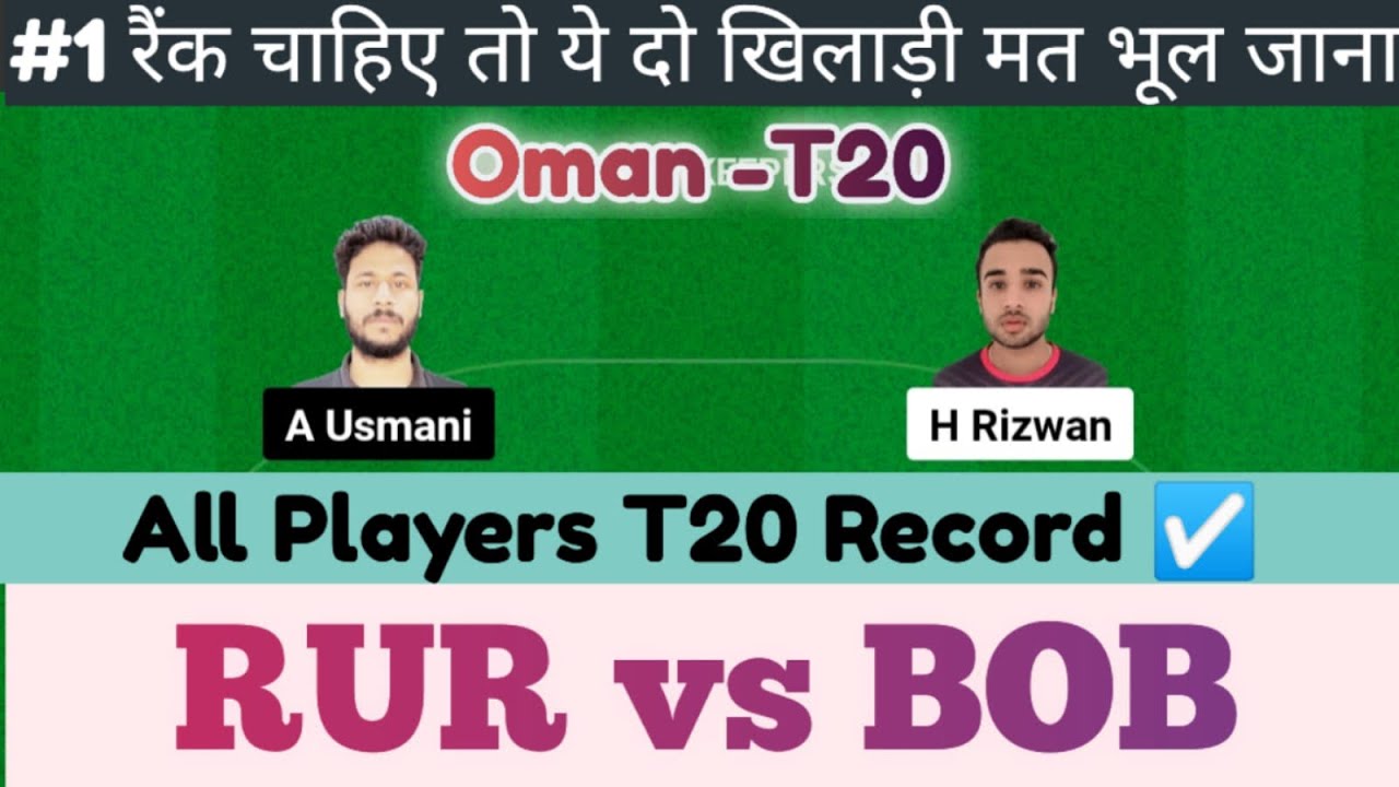 RUR vs BOB dream11 prediction, RUR vs BOB dream11 team, RUR vs BOB t20 ...