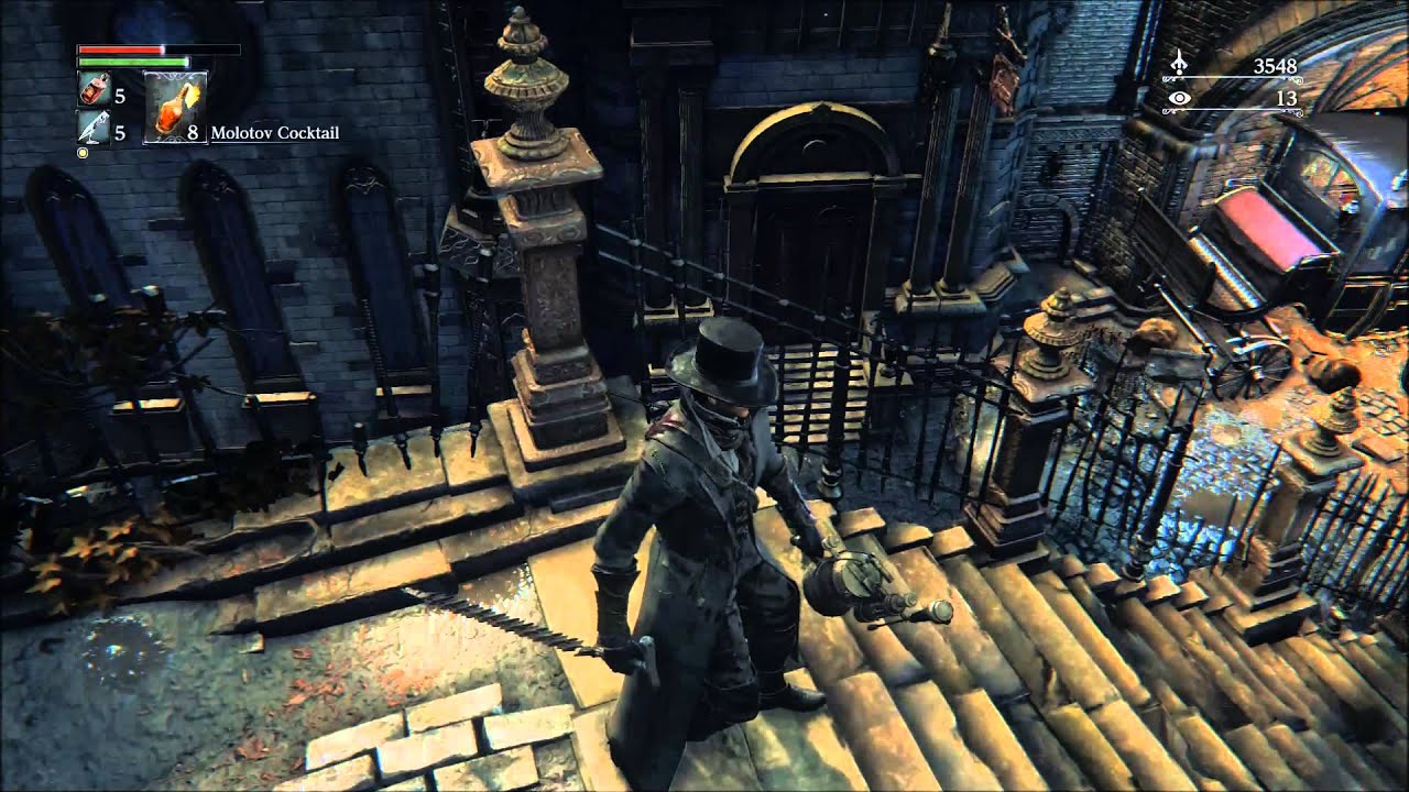 Bloodborne Get Flame Thrower Ranged Weapon - YouTube