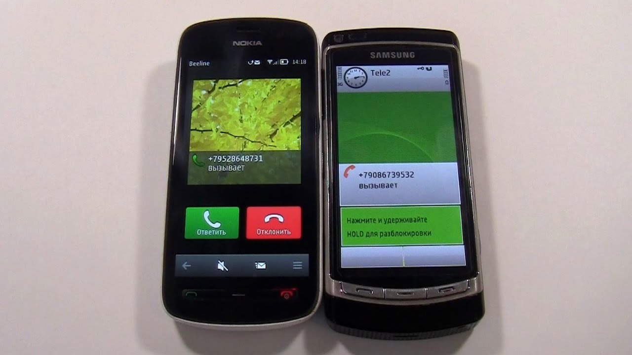 Nokia 808 & Samsung GT i8910 HD incoming call - YouTube