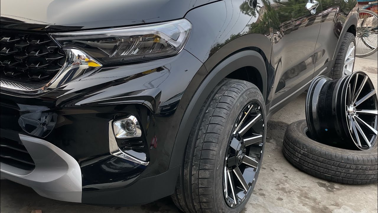 Taking Delivery Kia Sonet And Installing 18Inch Alloy Sham Tyres ...