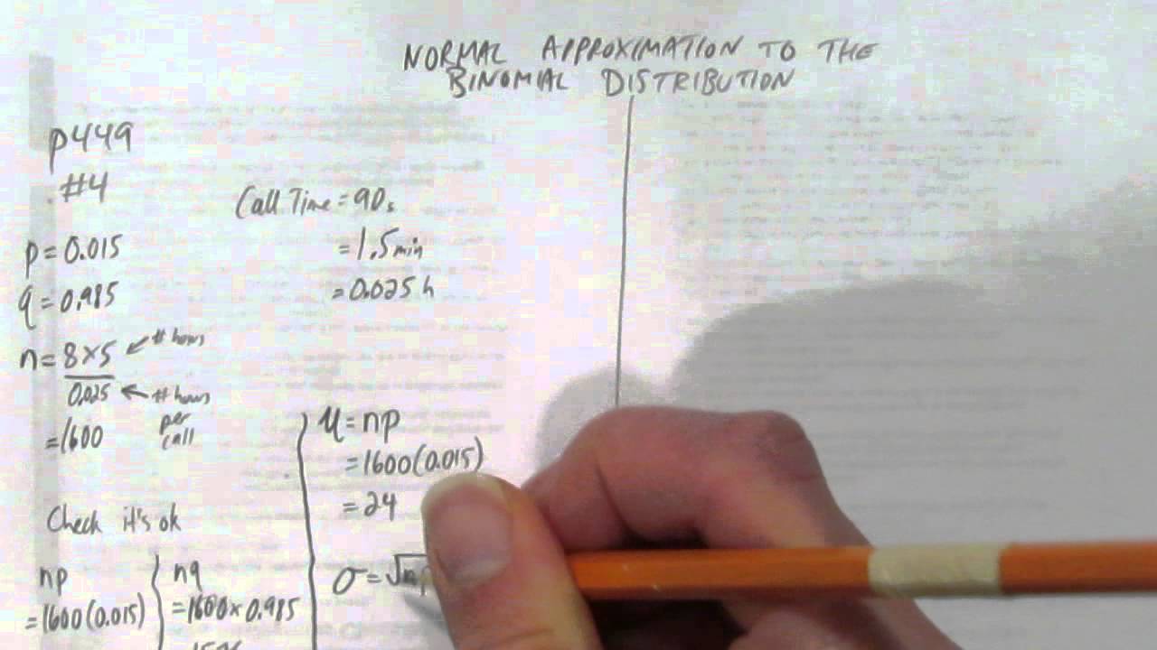 NORMAL APPROXIMATION TO THE BINOMIAL DISTRIBUTION - YouTube