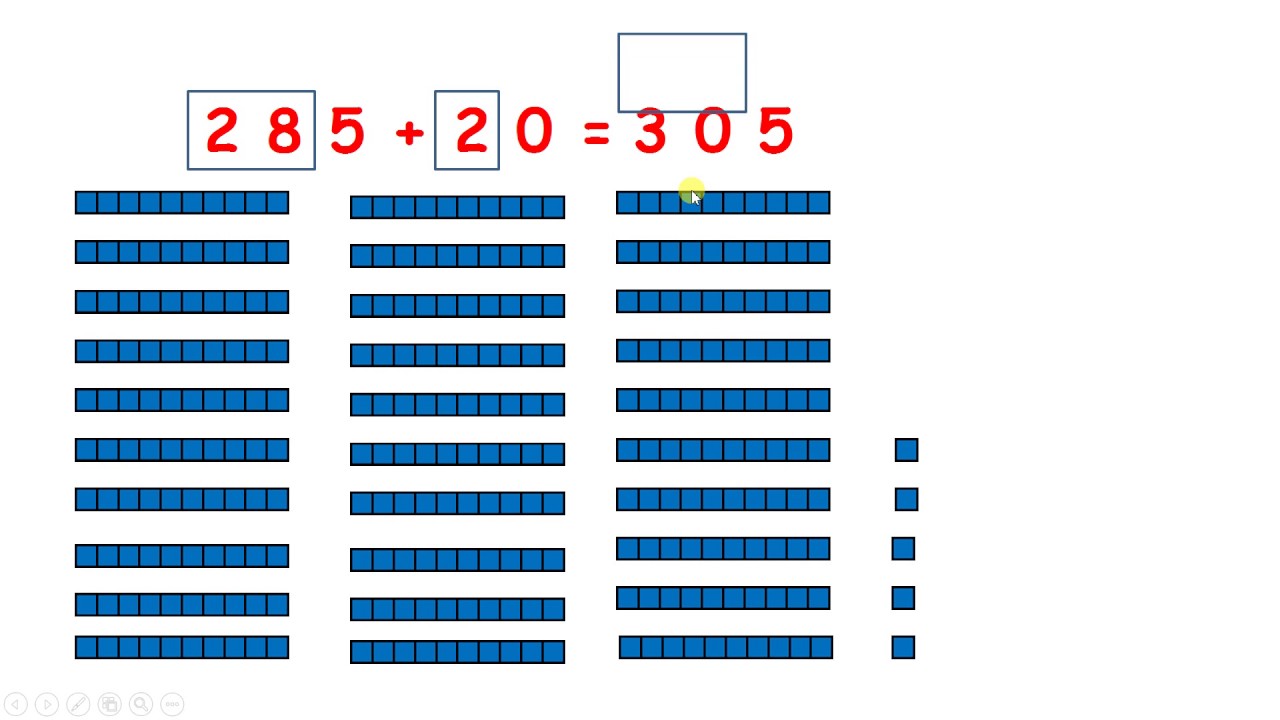 Add a multiple of 10 to a three-digit number crossing a hundreds ...