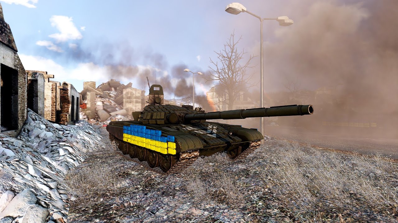 Close combat! Ukraine's Newest T-72V Destroys Russian T-90 Tank - Arma3 - YouTube