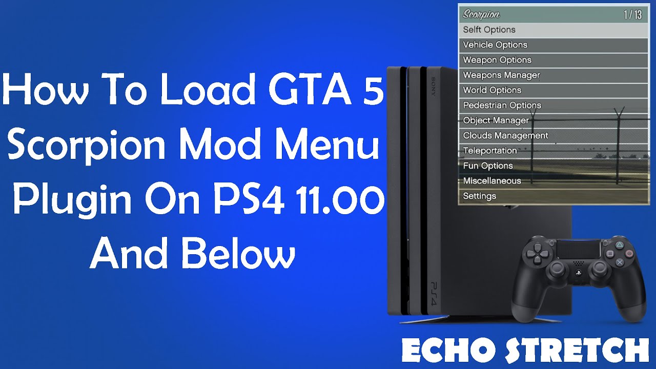 How To Load GTA 5 Scorpion Mod Menu Plugin On PS4 11.00 And Below - YouTube