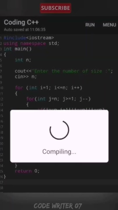 Best C Pattern Program Video 💯🧠 Coding Youtubeshorts Codewriter07 Programming Youtube