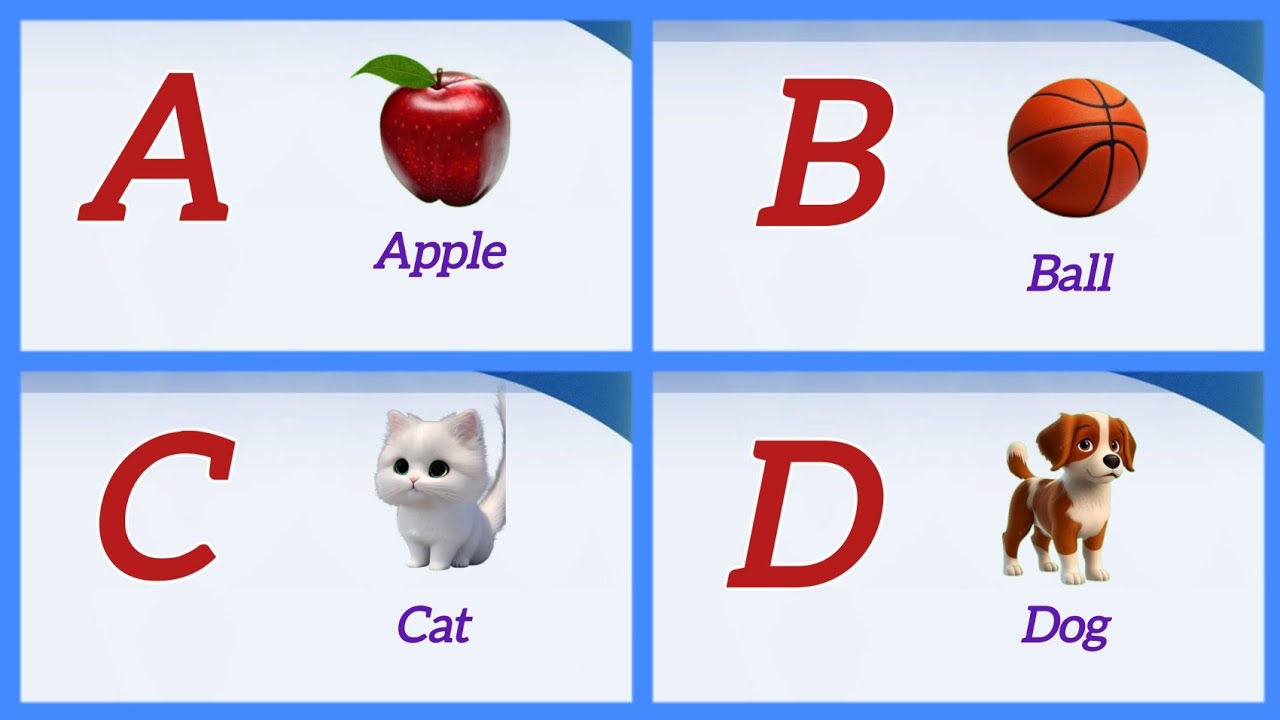English alphabet and words for kids/ Learn abcd @இளந்தமிழ் - YouTube