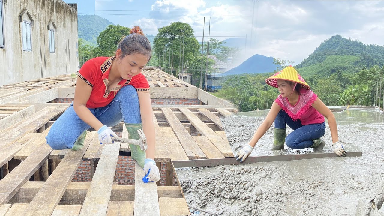 Build a $50K House: Techniques for Assembling Formwork And Pouring Floors Completely - YouTube