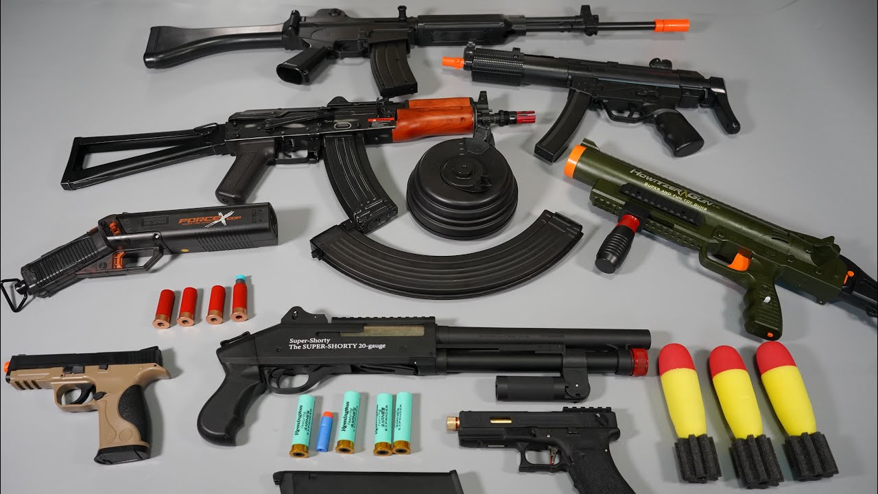 Realistic Toy Guns - Shot Gun Nerf Gun and Blow Back AKs74u Airsoft ...
