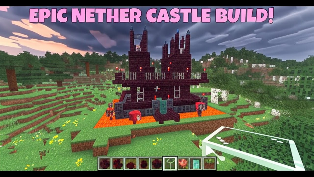 Minecraft Crimson Castle Build – Epic Fortress in the Overworld! # ...